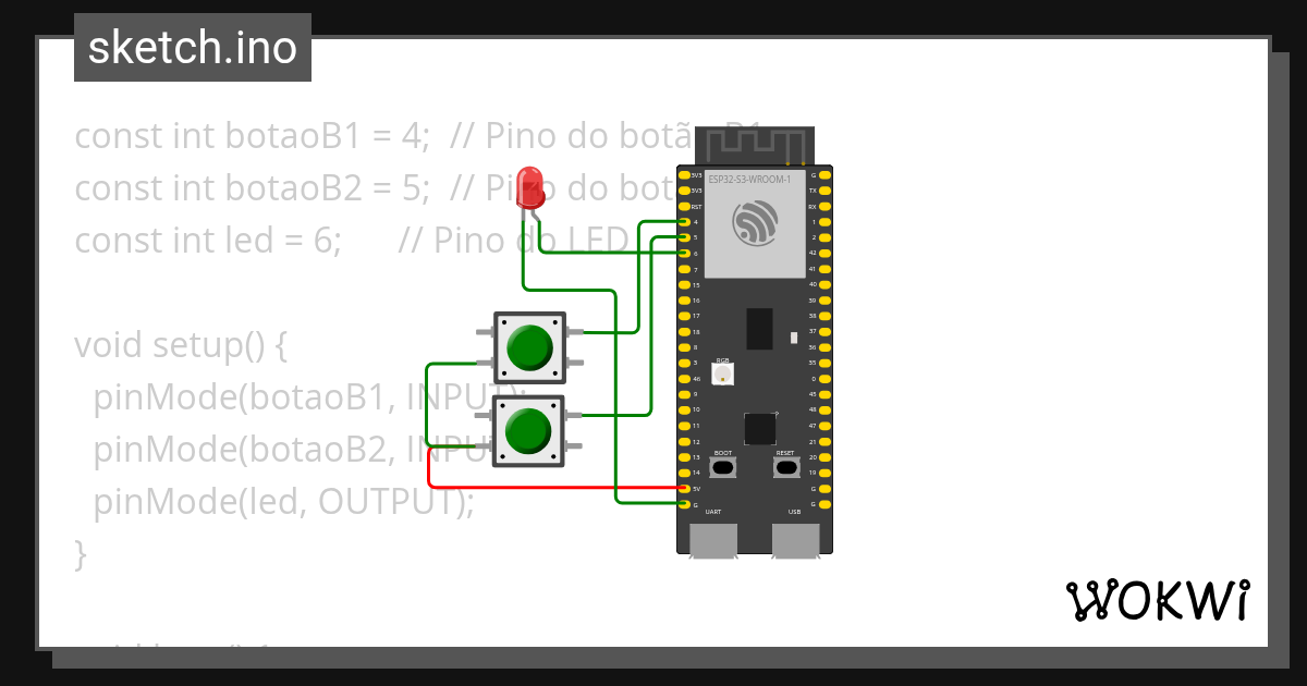 Samuel Exercicio 3 - Wokwi ESP32, STM32, Arduino Simulator Samuel Exercicio 3 - Wokwi ESP32, STM32, Arduino Simulator