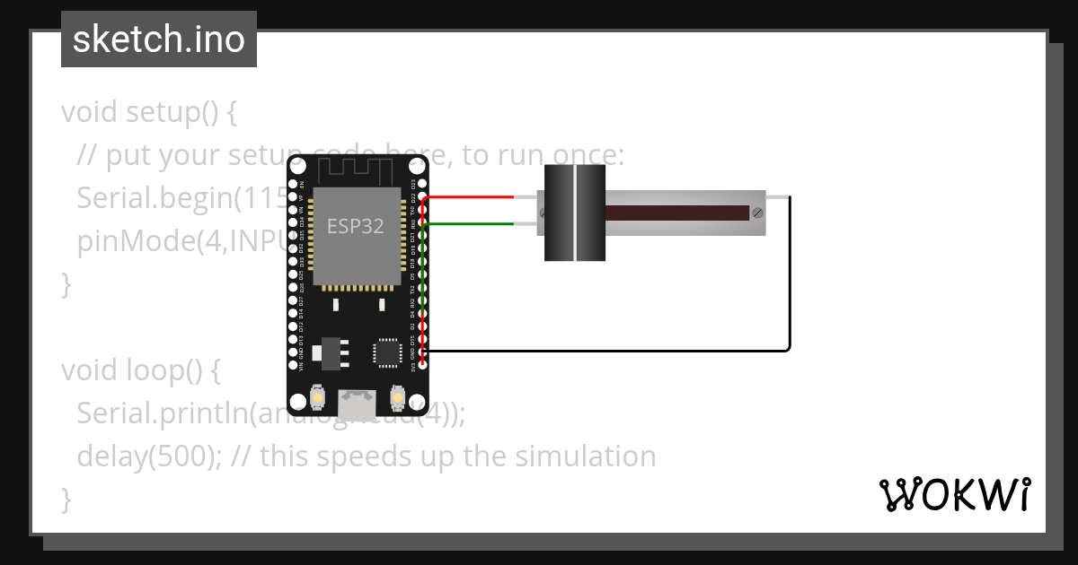 Potentiometer - Wokwi ESP32, STM32, Arduino Simulator