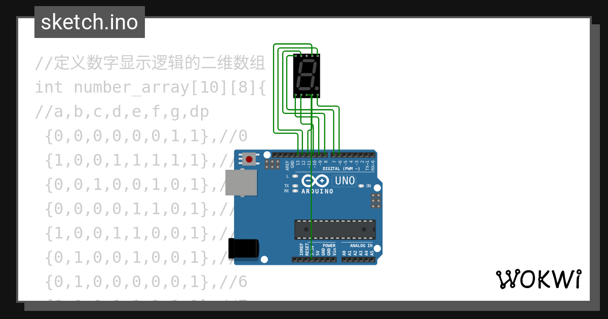 单个数码管 Wokwi Esp32 Stm32 Arduino Simulator 9853