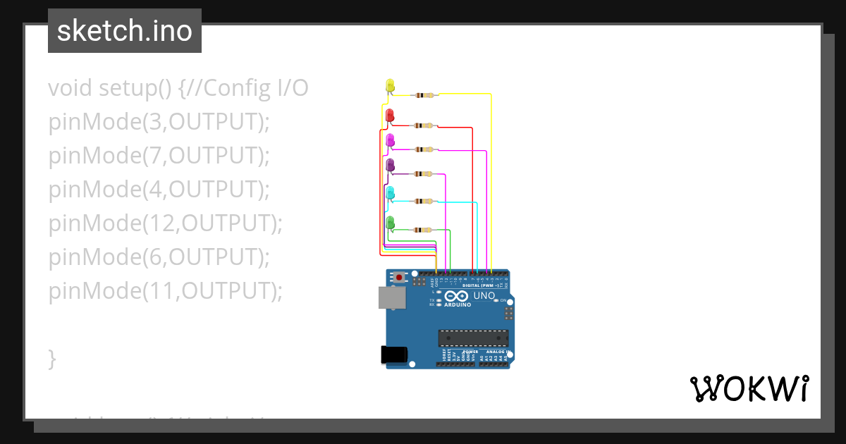 led on escalera - Wokwi ESP32, STM32, Arduino Simulator