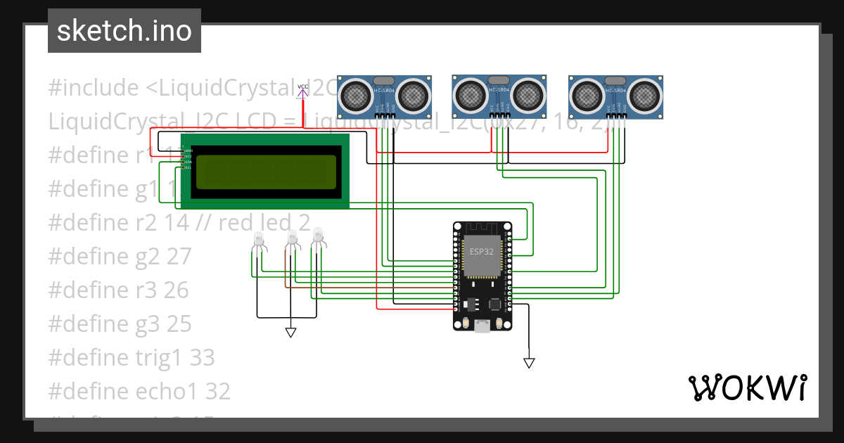 Car Parking Ultrasonic Wokwi Esp32 Stm32 Arduino Simulator 6064