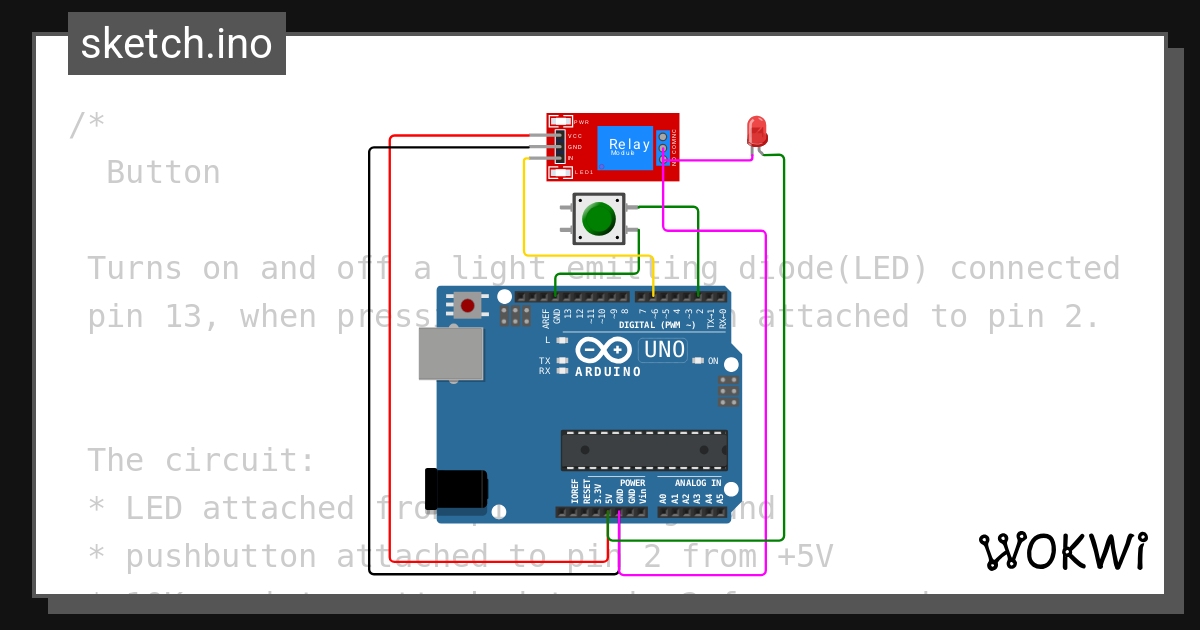 Push Button Latch Wokwi Esp32 Stm32 Arduino Simulator