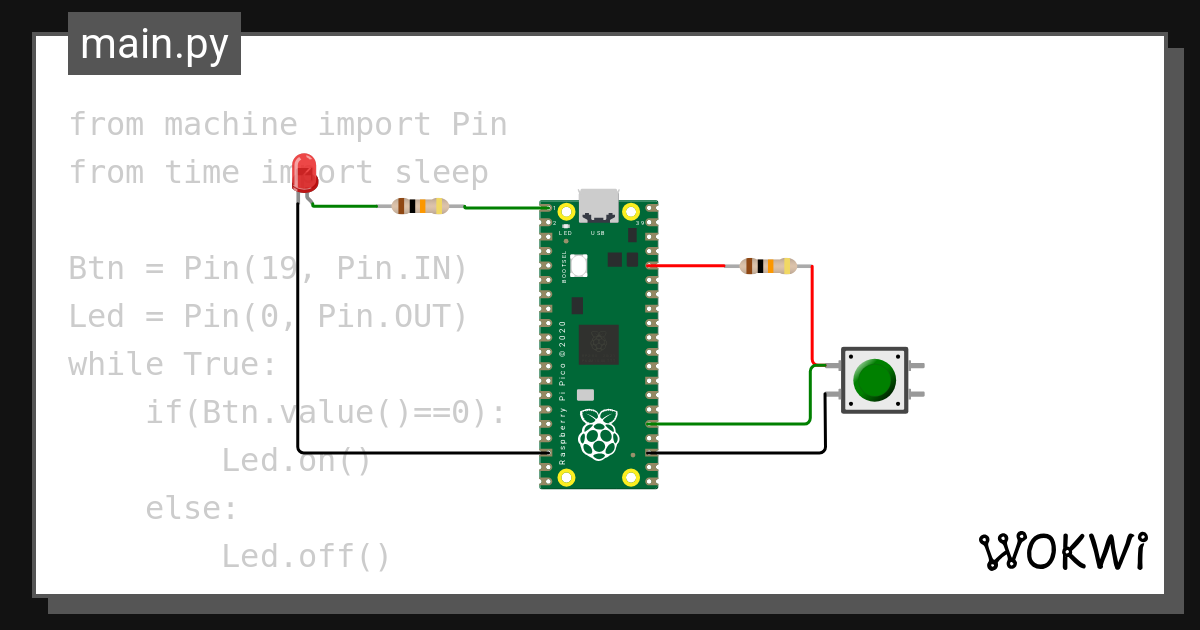 Acionador De Led Com Botão Wokwi Esp32 Stm32 Arduino Simulator