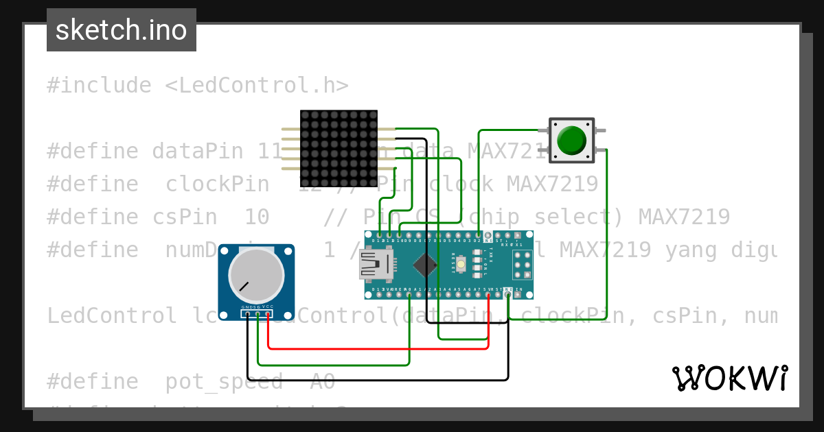 Dot Matrix Led Max7219 Wokwi Esp32 Stm32 Arduino Simulator 1703