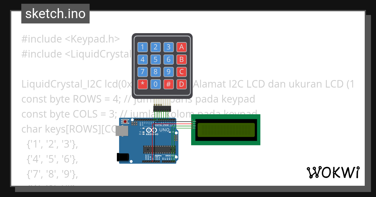 Keypad LCD - Wokwi ESP32, STM32, Arduino Simulator