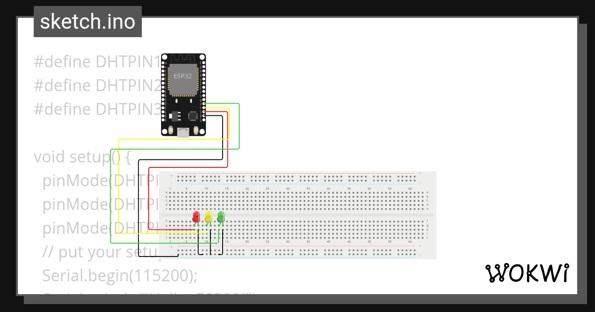 ไฟแดง เหลือง เขียว Wokwi Esp32 Stm32 Arduino Simulator 6229