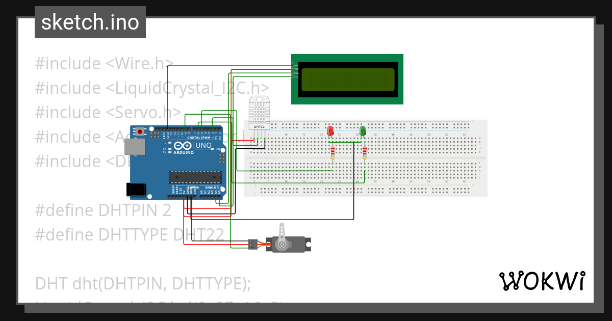Latihan Servo - Wokwi ESP32, STM32, Arduino Simulator