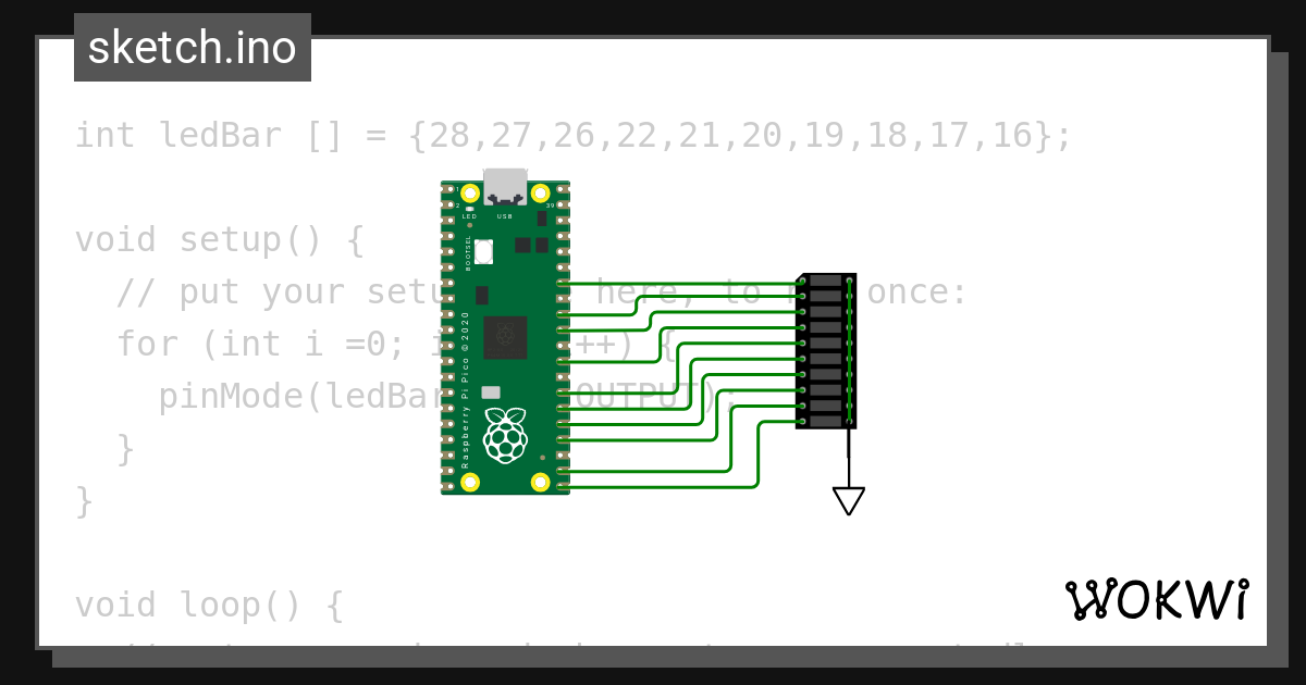 05 Ledbar Wokwi Esp32 Stm32 Arduino Simulator