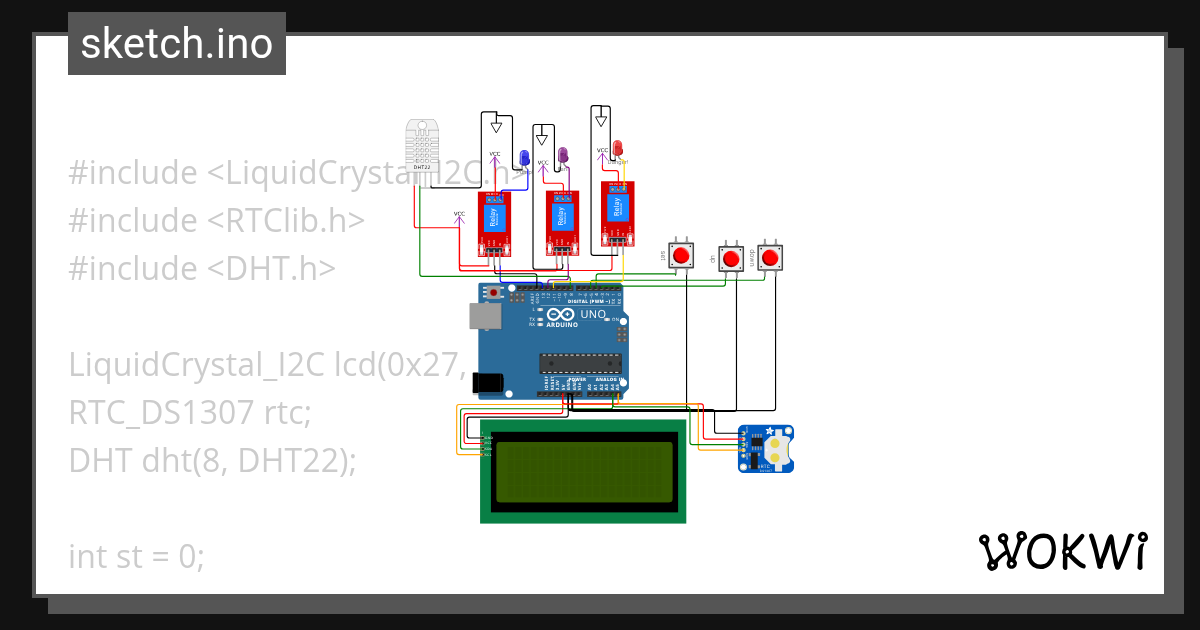 DHT22 Relay delay - Wokwi ESP32, STM32, Arduino Simulator