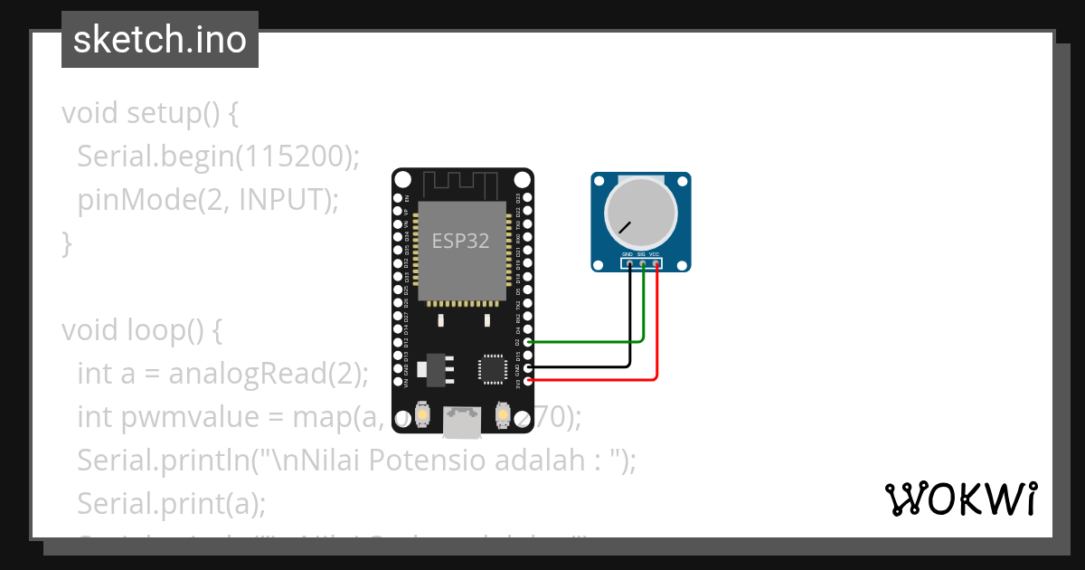 Praktikum 2 Potensio Wokwi Esp32 Stm32 Arduino Simulator