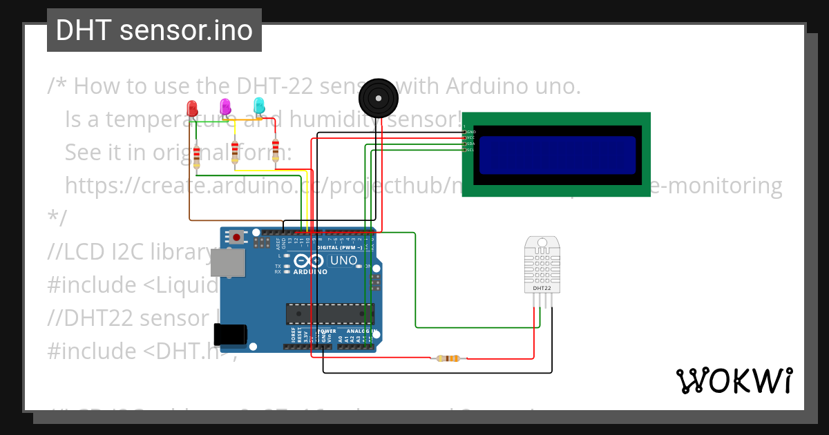 Temperature and Humidity Detection system Copy - Wokwi ESP32, STM32, Arduino Simulator
