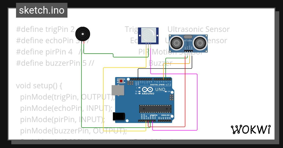 ตรวจจับระยะด้วยอุปกรณ์Ultrasonic Sensor ตรวจจับการเคลื่อนไหว PIR Motion Sensor แล้วสั่งให้มีการ ...