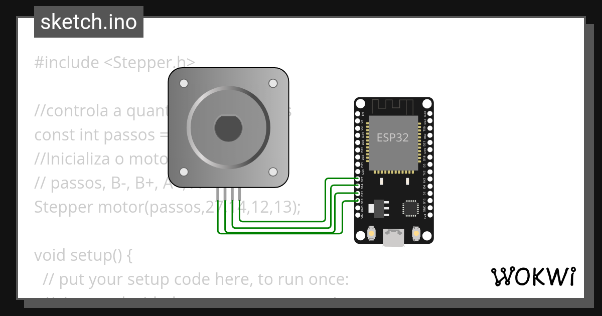 Motordepassos Wokwi Esp32 Stm32 Arduino Simulator