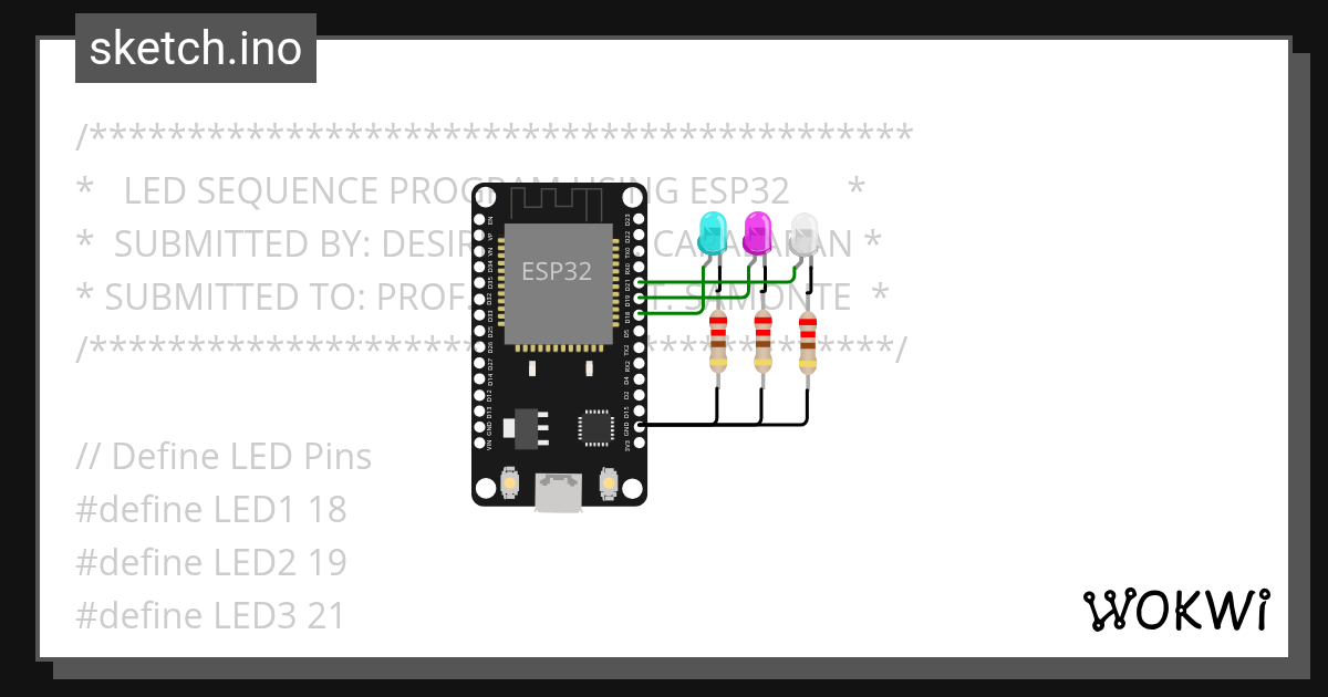 CAPALARAN_LED SEQUENCE - Wokwi ESP32, STM32, Arduino Simulator