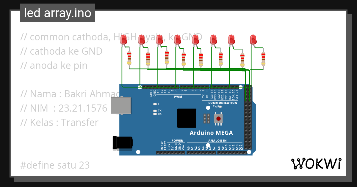 Katoda LED - Wokwi ESP32, STM32, Arduino Simulator