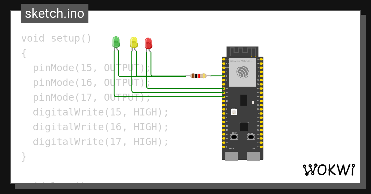 紅綠燈 Wokwi Esp32 Stm32 Arduino Simulator 3840