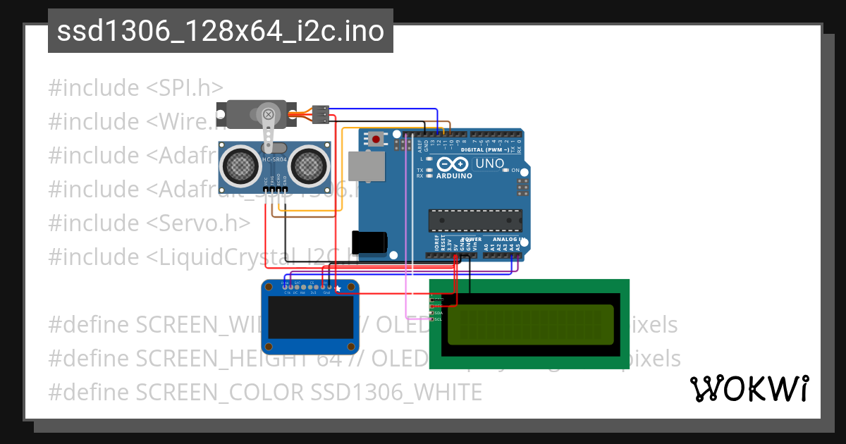 Hcsrssd1306radaro Wokwi Esp32 Stm32 Arduino Simulator 