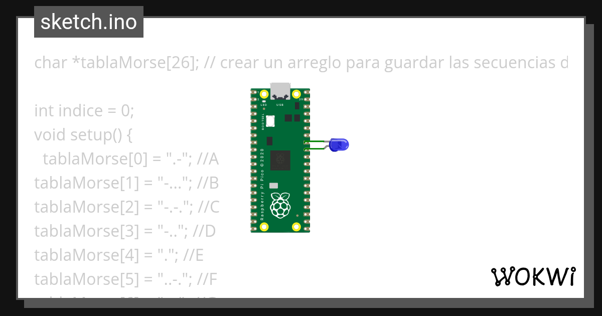 letras a morse - Wokwi ESP32, STM32, Arduino Simulator