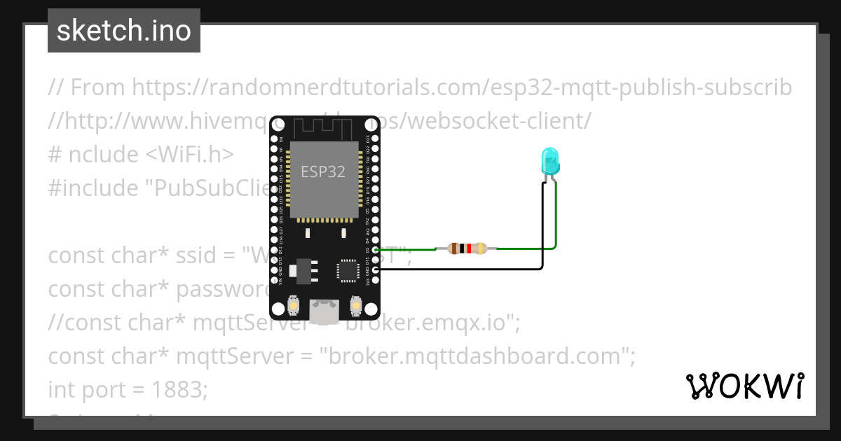 MQTT - Wokwi ESP32, STM32, Arduino Simulator