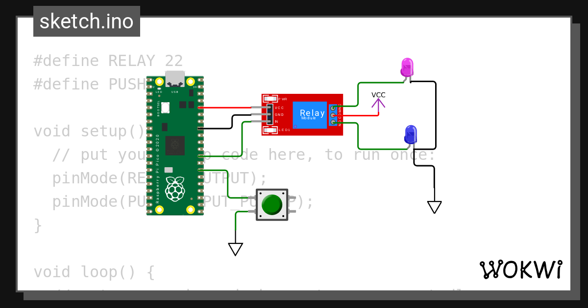 Relevador Pico Wokwi Esp32 Stm32 Arduino Simulator