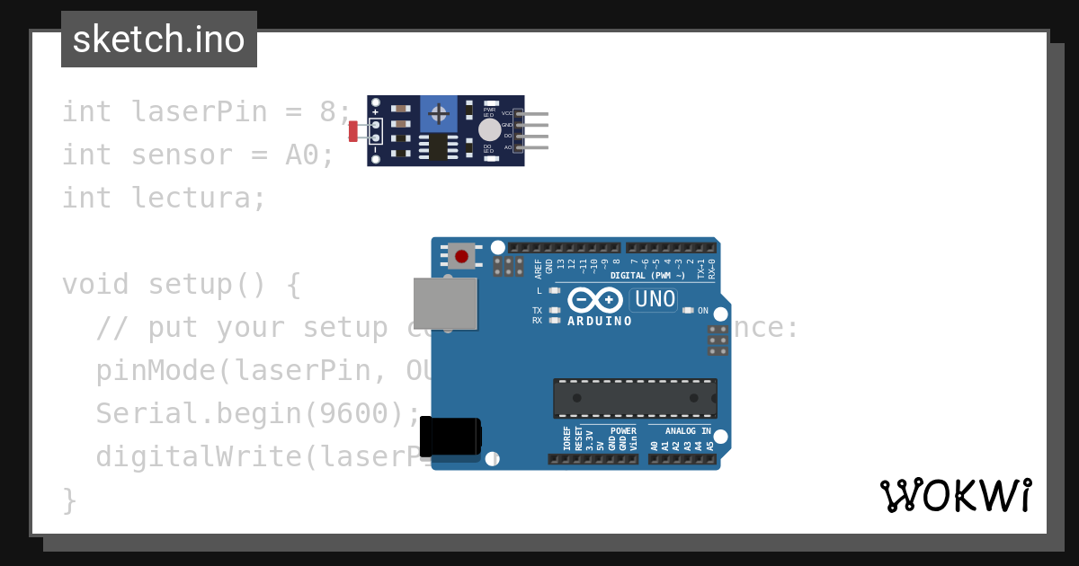 Sensor Láser Wokwi Esp32 Stm32 Arduino Simulator 4609