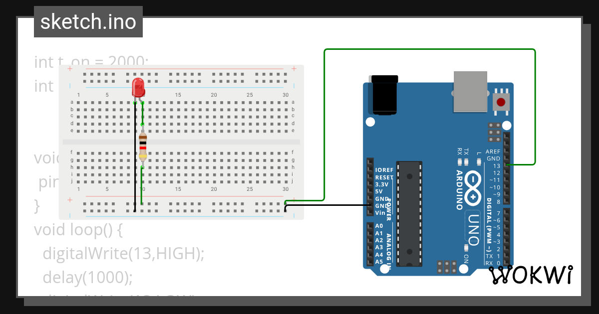 วงจรไฟกระพริบ Wokwi Esp32 Stm32 Arduino Simulator 4647