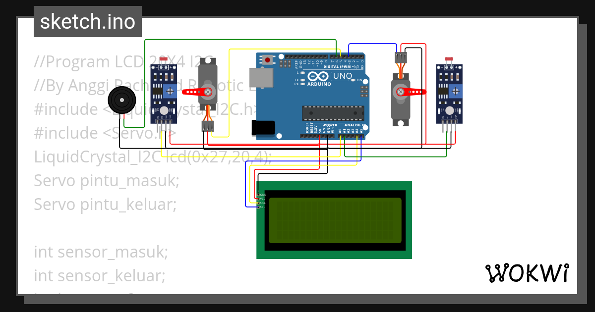 LCD 20x4 Labsky - Wokwi ESP32, STM32, Arduino Simulator