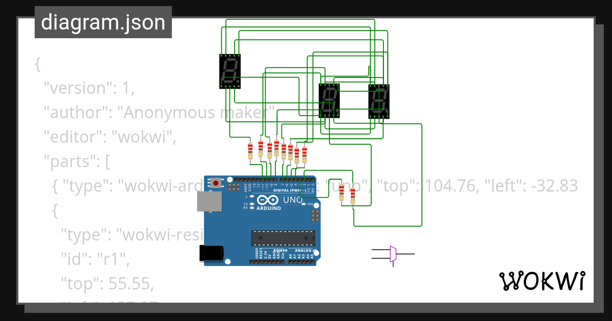seven segment22sep0-999 counter 23 Copy (3) - Wokwi ESP32, STM32, Arduino Simulator