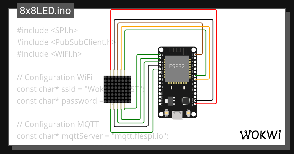 8x8 LED polytech pfe - Wokwi ESP32, STM32, Arduino Simulator