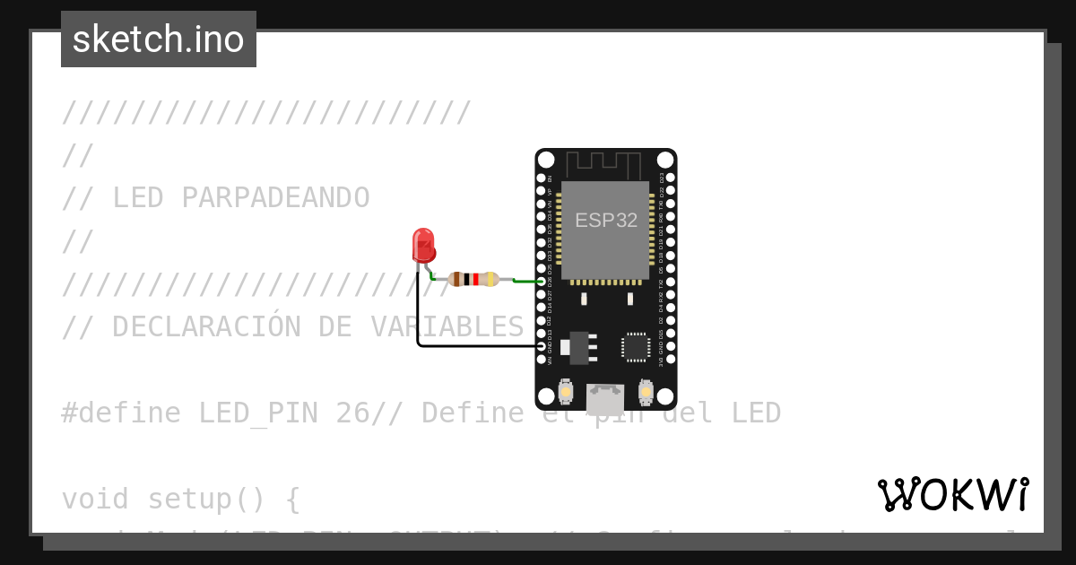 Led Parpadeando Wokwi Esp32 Stm32 Arduino Simulator