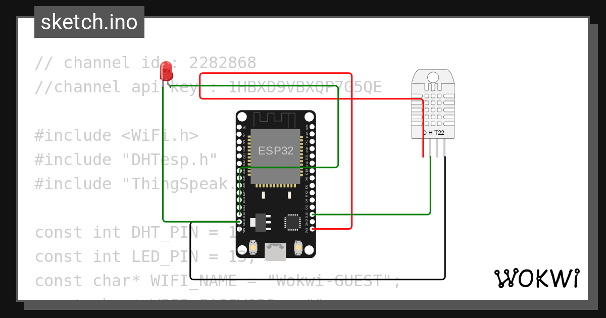 Thingspeak Dht Sensor Wokwi Esp32 Stm32 Arduino Simulator