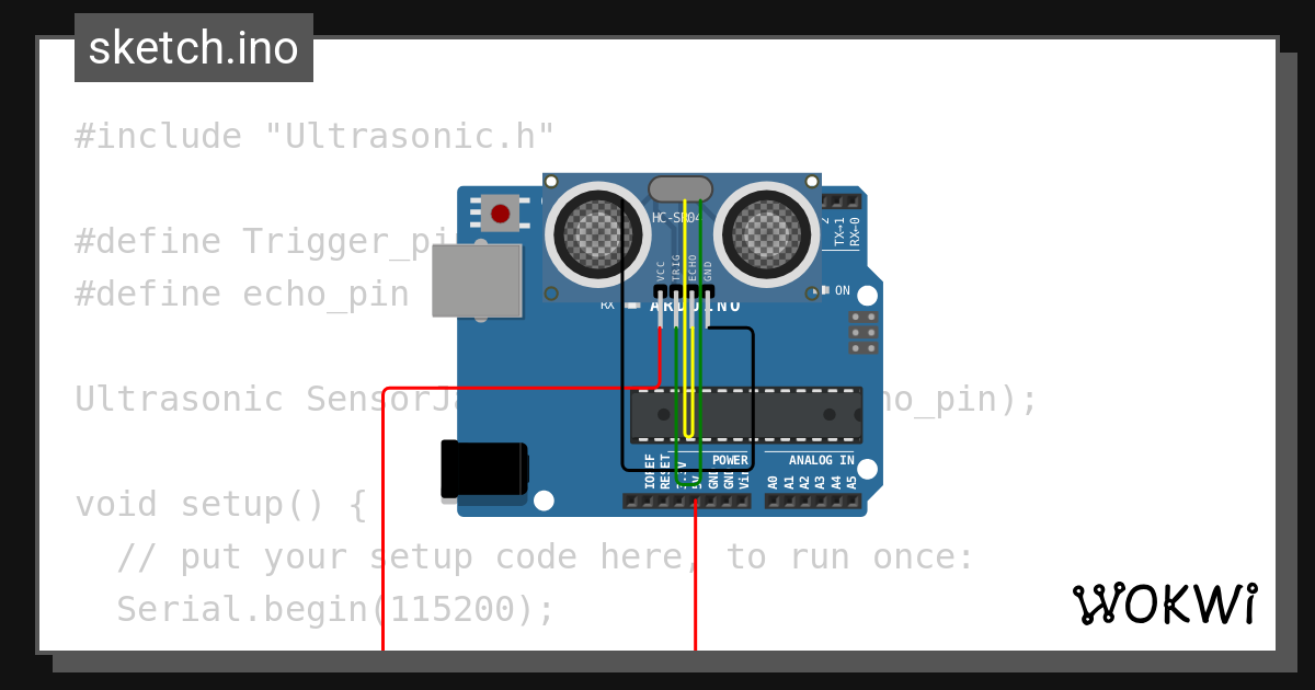 Sensor Jarak Wokwi Esp32 Stm32 Arduino Simulator