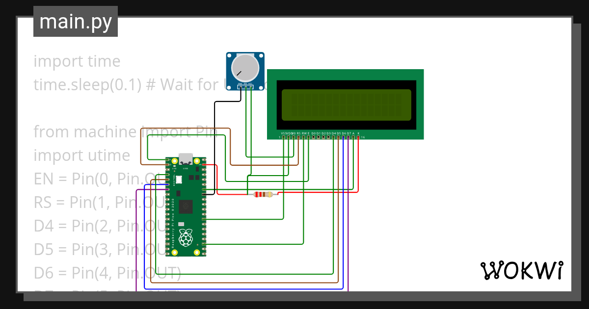 Projeto 9 - Módulo LCDHD44780 - Wokwi ESP32, STM32, Arduino Simulator