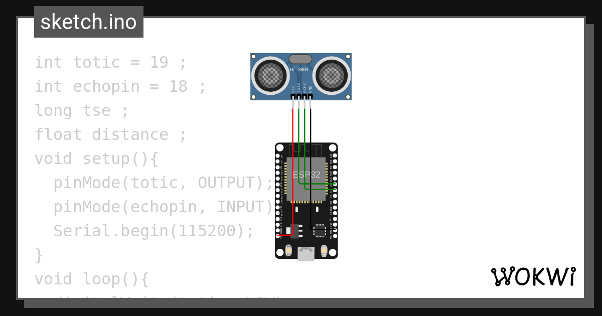 วัดระยะ Wokwi Esp32 Stm32 Arduino Simulator