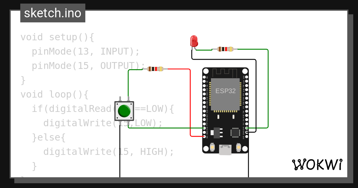 สวิต Pull Up ปล่อยติด กดดับ Wokwi Esp32 Stm32 Arduino Simulator 6026