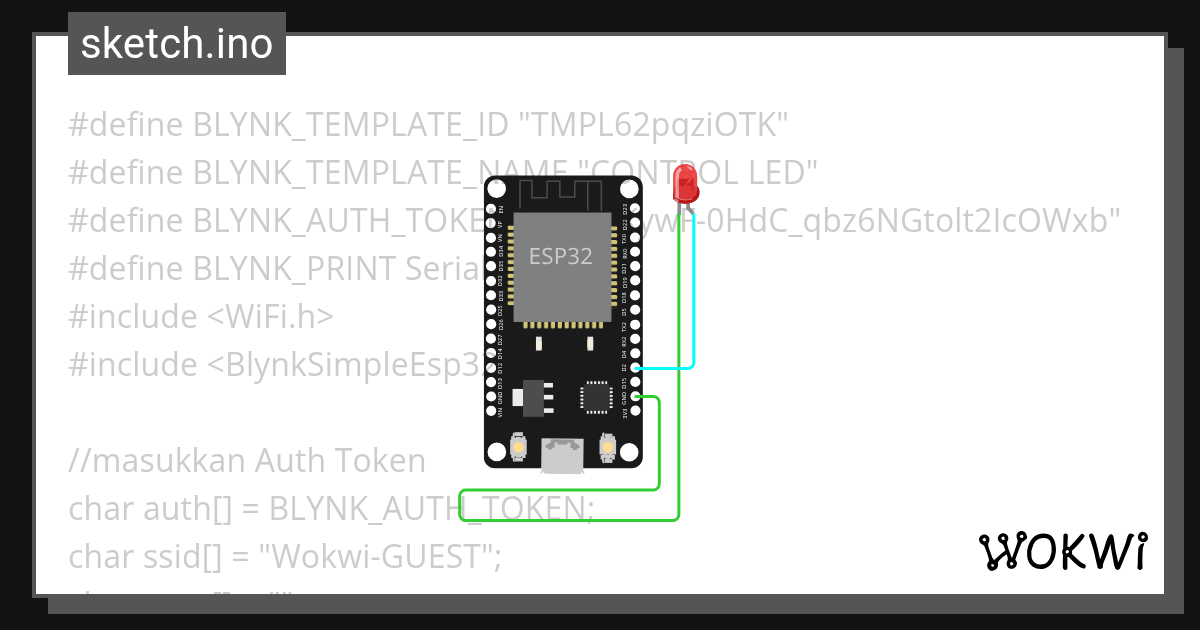 LED CONTROL - Wokwi ESP32, STM32, Arduino Simulator