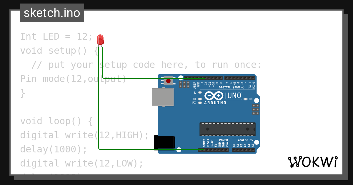 Led With Aurdino Wokwi Esp32 Stm32 Arduino Simulator 7490