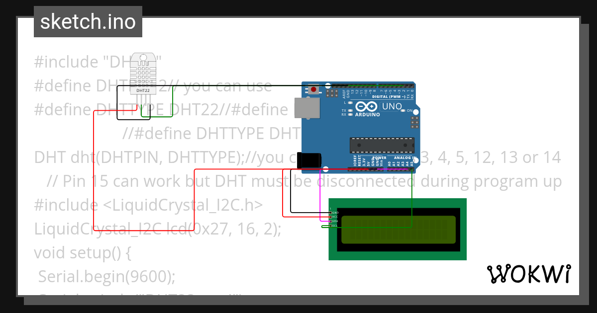 อุณหภูมิแสดงผล Wokwi Esp32 Stm32 Arduino Simulator 6363
