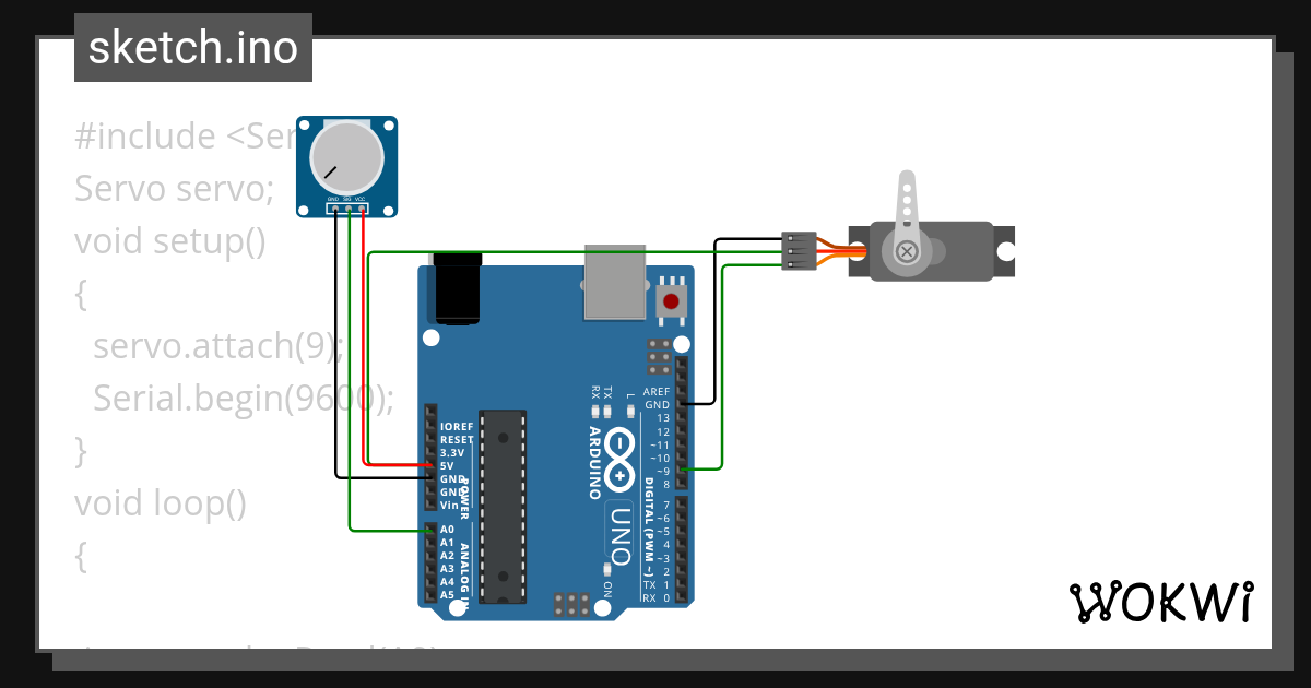 servo with potentiometer - Wokwi ESP32, STM32, Arduino Simulator servo with potentiometer - Wokwi ESP32, STM32, Arduino Simulator