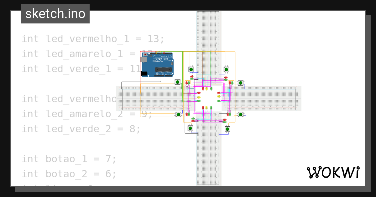 Trabalho Semáforo Int Wokwi Esp32 Stm32 Arduino Simulator