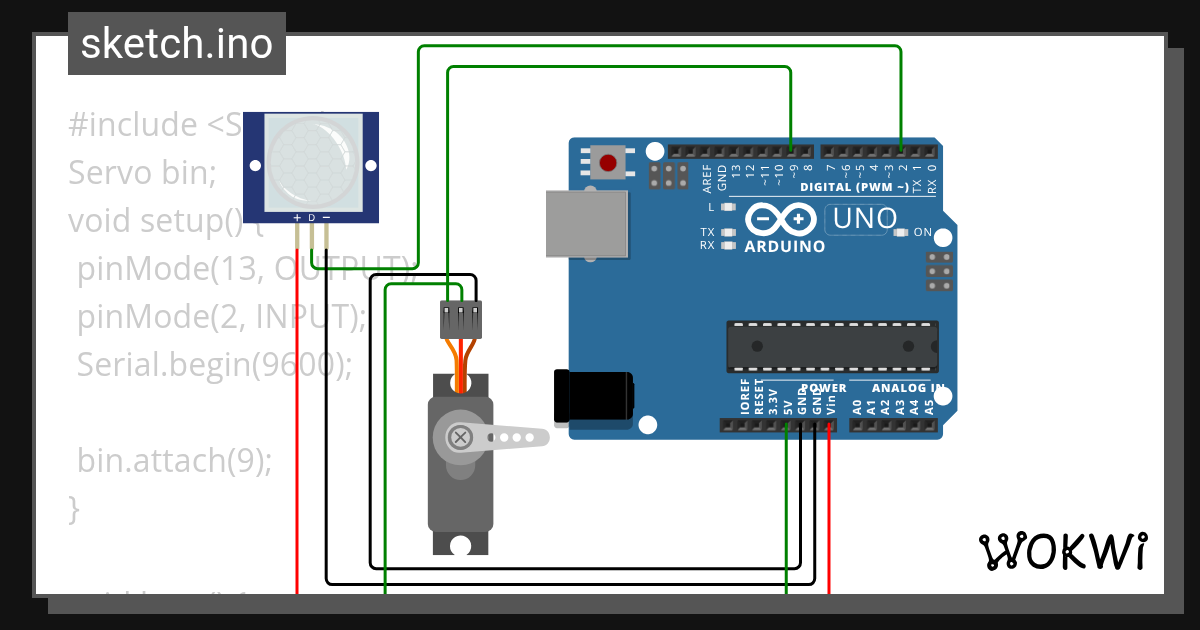 IR and Servo bin - Wokwi ESP32, STM32, Arduino Simulator IR and Servo bin - Wokwi ESP32, STM32, Arduino Simulator