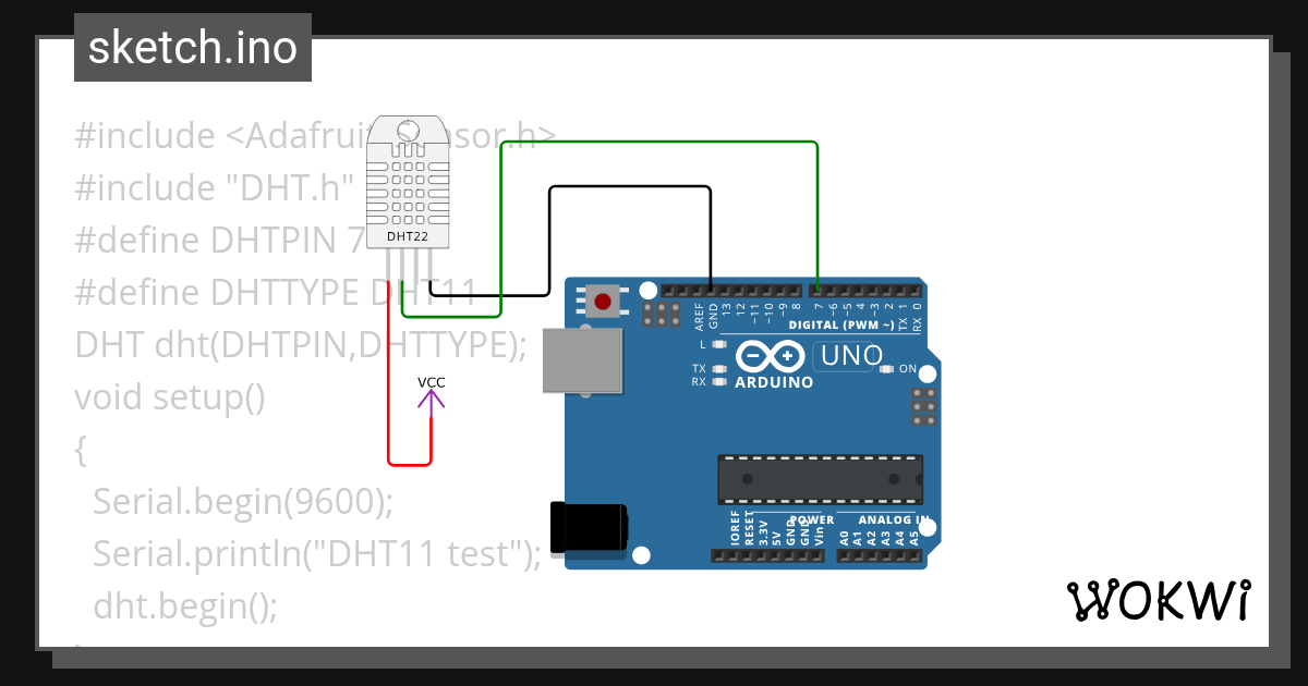 dht22 sensor arduino - Wokwi ESP32, STM32, Arduino Simulator