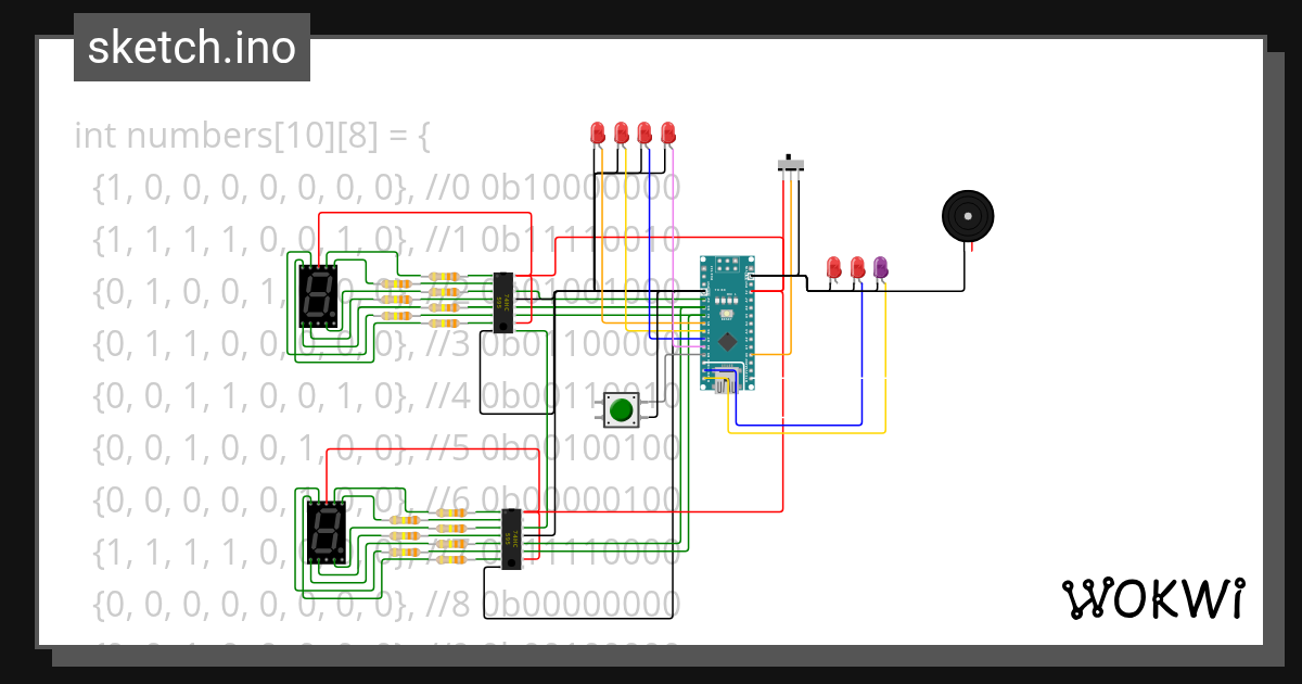 7 segment display - Wokwi ESP32, STM32, Arduino Simulator