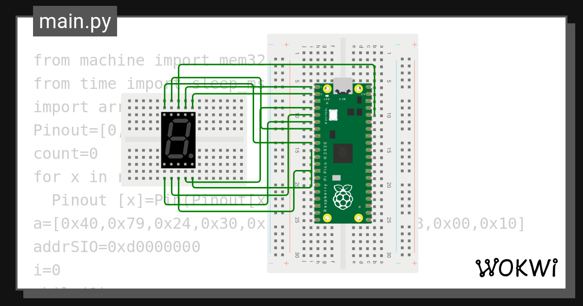 Ex 10 Seven Segement Led Aadhil Wokwi Esp32 Stm32 Arduino Simulator 4399