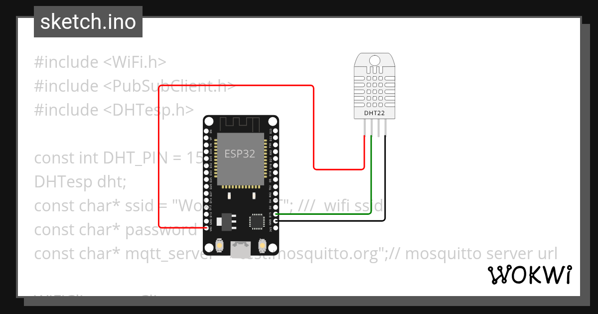 DHT22+MQTT - Wokwi ESP32, STM32, Arduino Simulator