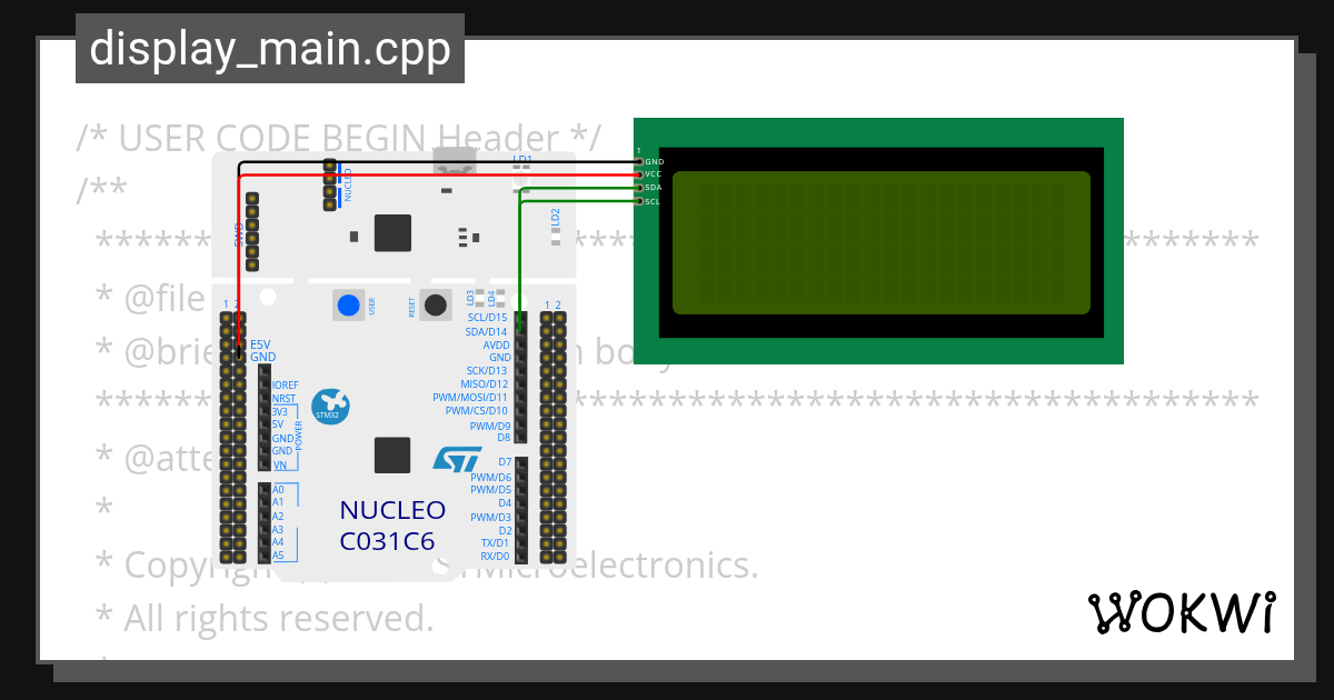 I2C_display - Wokwi ESP32, STM32, Arduino Simulator