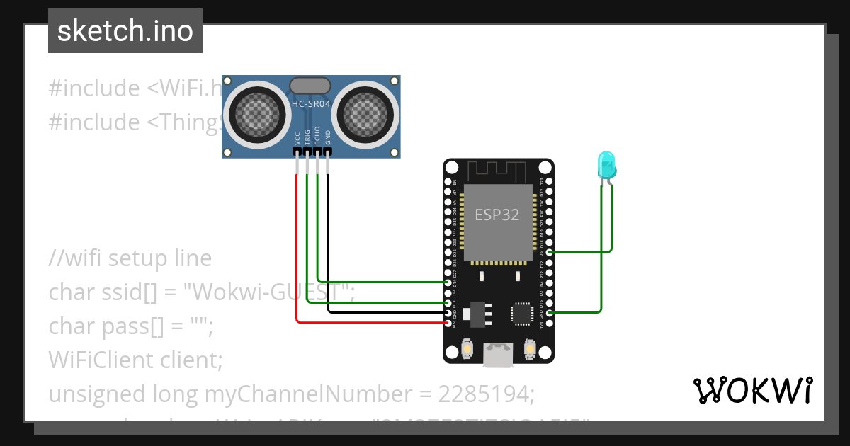 HCSR04-Project-2 - Wokwi ESP32, STM32, Arduino Simulator