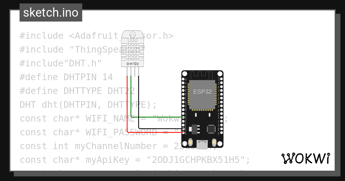 Thinkspeak With Dht 22 Wokwi Esp32 Stm32 Arduino Simulator 5287