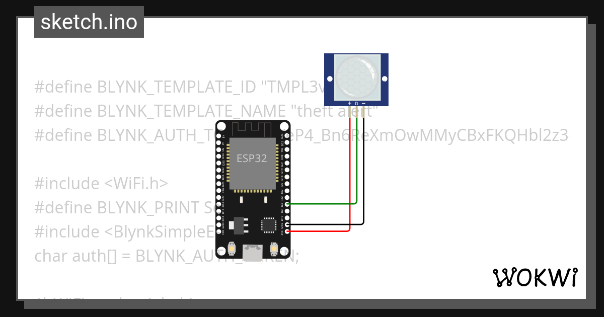 Theft Alert Wokwi Esp32 Stm32 Arduino Simulator