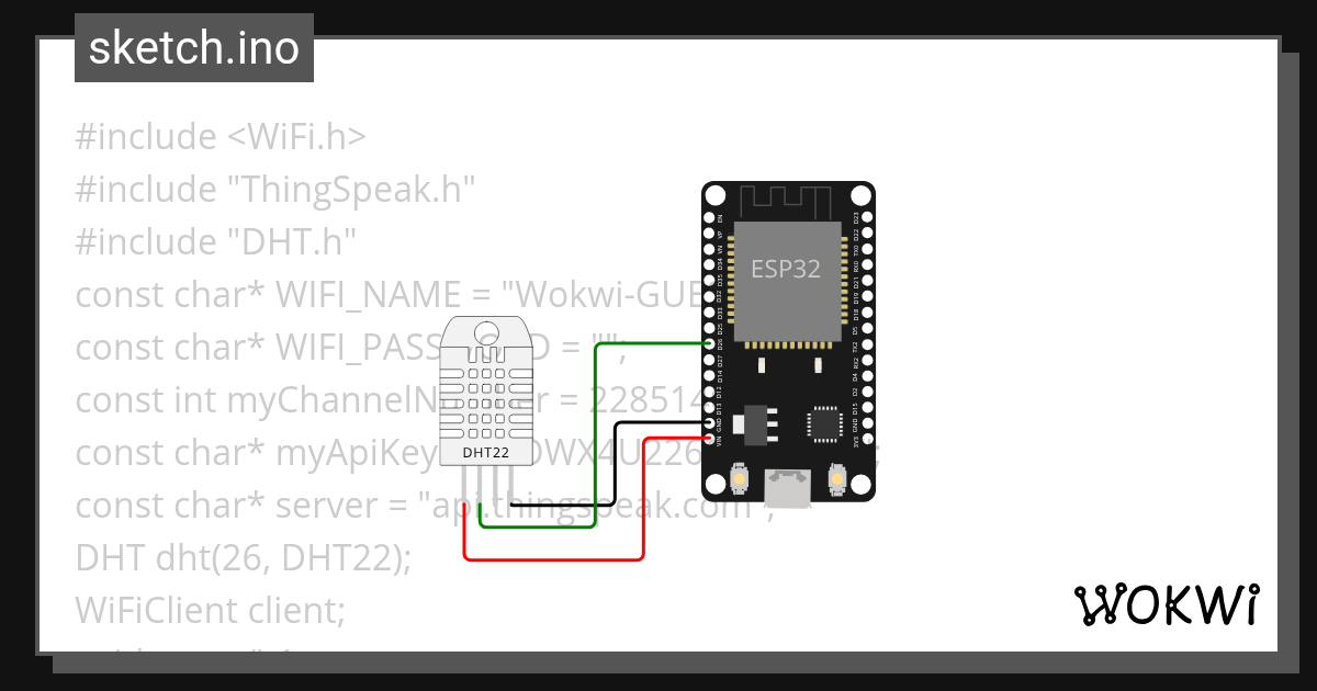 thingspeak - Wokwi ESP32, STM32, Arduino Simulator